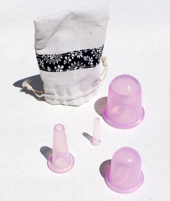 China Facial Pliable Silicone Cupping Set 70x80mm For Face And Neck for sale