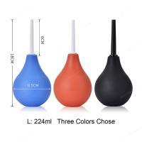 China Black Silicone Enema Bulb Kit 7.6oz with 19.7in Hose 4 Replaceable Nozzle for sale