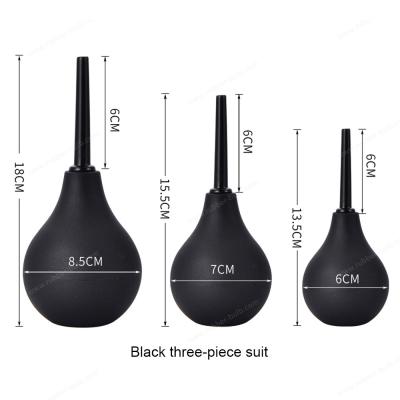 China Black Silicone Enema Bulb Kit 7.6oz with 19.7in Hose 4 Replaceable Nozzle for sale