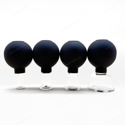 China 4pcs Non Irritation Smooth Wrinkles Silicone Glass Massage Cupping Cups Set for sale