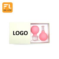 China 2 Pieces Silicone Vacuum Suction Lymphatic Drainage Massage Cupping Tool Cups For Body And Facial Care for sale
