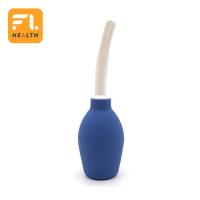 China Black Silicone Enema Bulb Kit 7.6oz Clean Anal Douche With 19.7in Hose for sale