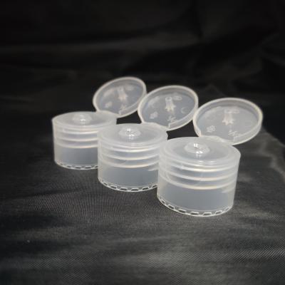 China Round Transparent 24mm PP Plastic Flip Top Cap For Oil Snap Bottle for sale