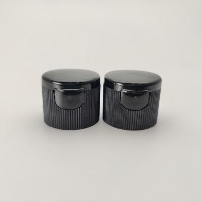 China Black No Spill 24/410 Flip Top Lid , Smooth Wall Soap Bottle Cap for sale
