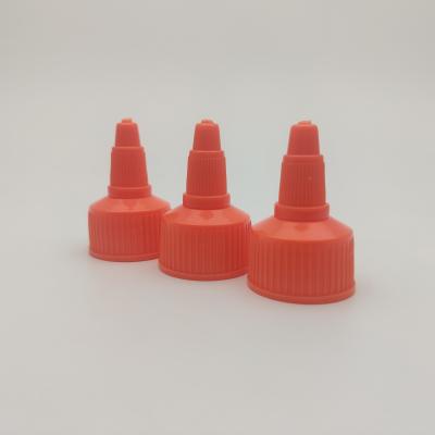 China Long Nozzle 24mm Red Plastic Screw Caps For Olive Oil Bottle for sale