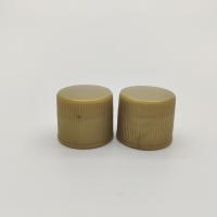 China Golden 18mm Screw Cap , Ribbed Wall Plastic Caps And Closures for sale