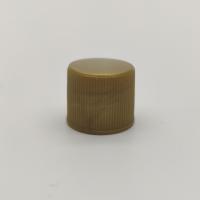 China Golden 18mm Screw Cap , Ribbed Wall Plastic Caps And Closures for sale