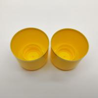 China 28mm Yellow Double Wall Cap , Hot Stamping Plastic Bottle Cover for sale