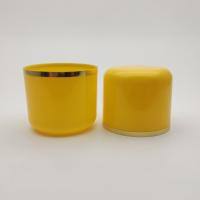 China 28mm Yellow Double Wall Cap , Hot Stamping Plastic Bottle Cover for sale
