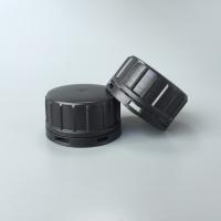 China 38mm Tamper Evident Lid , Non Dripping Black Plastic Cap for sale