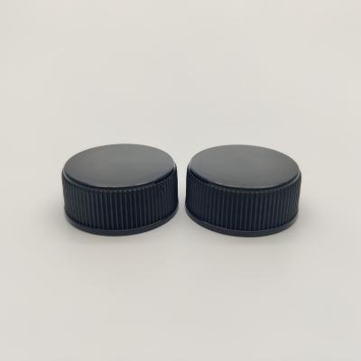 China Black Leakproof 24/400 Plastic Screw On Bottle Caps With Smooth Top for sale