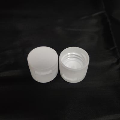 China White PP 20mm Flip Top Cap , Ribbed Closure Disc Top Closure for sale