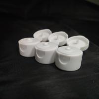 China White PP 20mm Flip Top Cap , Ribbed Closure Disc Top Closure for sale