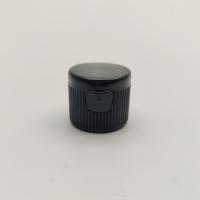 China Black Tiny Stripes 18/410 Plastic Flip Top Cap For Cosmetic Toner Bottle for sale