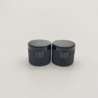 China Black Tiny Stripes 18/410 Plastic Flip Top Cap For Cosmetic Toner Bottle for sale
