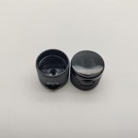 China Black Tiny Stripes 18/410 Plastic Flip Top Cap For Cosmetic Toner Bottle for sale