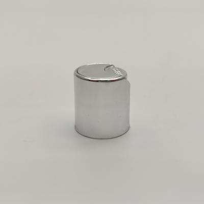 China Screw 20mm Plastic Bottles Disc Top Caps Shiny Silver for sale