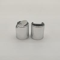 China Screw 20mm Plastic Bottles Disc Top Caps Shiny Silver for sale