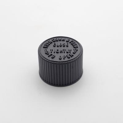 China Ribbed Closure 20mm Screw Cap , Child Proof Pill Bottle Lid for sale