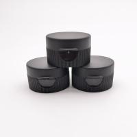 China Plastic Bottle 28/400 Ribbed Side Flip Top Cap Frosted Surface for sale