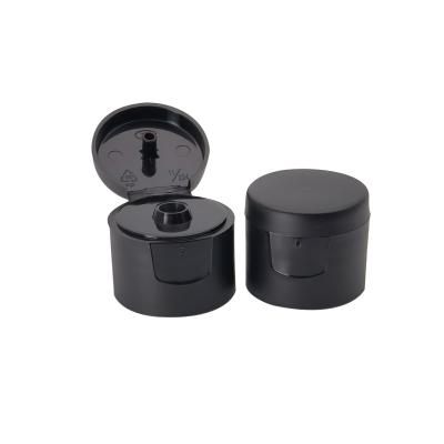 China Black 20/410 Plastic Flip Top Cap For Hand Washing Bottle for sale