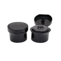 China Clamshell 24/410 Black Plastic Flip Top Cap For Shampoo Body Wash Bottle for sale