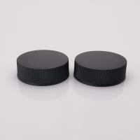 China Hot Sale 33 MM Black Frosted plastic Screw Cap with Ribbed Side for sale
