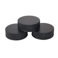 China Hot Sale 33 MM Black Frosted plastic Screw Cap with Ribbed Side for sale