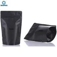 China Matte Black Reusable PE 8oz Aluminum Foil Stand Up Bag for sale