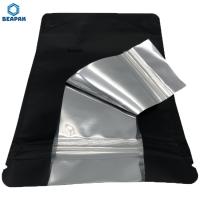 China Matte Black Reusable PE 8oz Aluminum Foil Stand Up Bag for sale