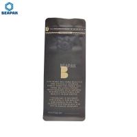 China Matte Black Flat Bottom Elegant 12 Oz Coffee Bags With Valve for sale