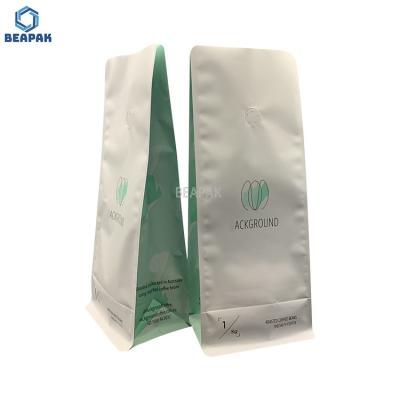 China Mylar Moisture Barrier Coffee Laminated Flat Bottom Pouches for sale