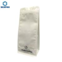 China Flat Bottom Resealable 120um Printed Coffee Bags for sale