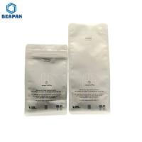 China Flat Bottom Resealable 120um Printed Coffee Bags for sale