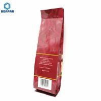 China Side gusset flat bottom custom printed drip coffee bean packaging bag aluminum foil coffee bag with valve and tin tie for sale