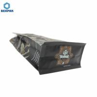China 140 Mic Flat Bottom Side Gusset Valve Sealed Coffee Bag for sale