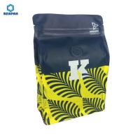 China Recyclable Coffee Laminated 120um Gusseted Flat Bottom Pouches for sale