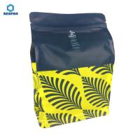 China Recyclable Coffee Laminated 120um Gusseted Flat Bottom Pouches for sale