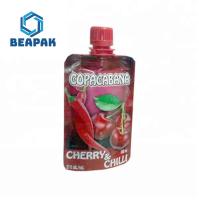 China Custom Size Printing Stand Up Drink Juice Liquid Spout Bag for sale