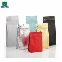 China Flat Bottom k BOPP Aluminum Foil Packaging Coffee Bags for sale