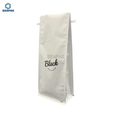 China Flat Bottom Food Packaging Plastic Tin Tie Coffee Bags for sale