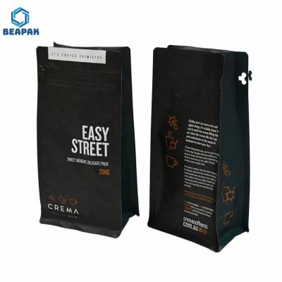 China Standing Up Flat Bottom Resealable Printed Coffee Bags for sale