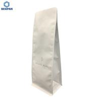 China Custom Printed Coffee Plastic Reseal Flat Bottom Pouches for sale