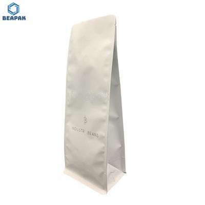 China Custom Printed Coffee Plastic Reseal Flat Bottom Pouches for sale