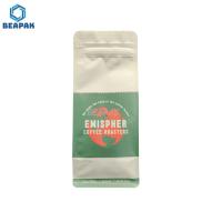 China Custom Design Flat Bottom Matte Coffee Beans Food Pouches for sale