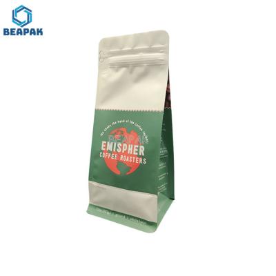 China k Flat Bottom Pouch Plastic Coffee Packaging Bag With Valve for sale