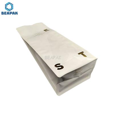 China Coffee Valve Sealed Plastic 200g Flat Bottom Pouches for sale