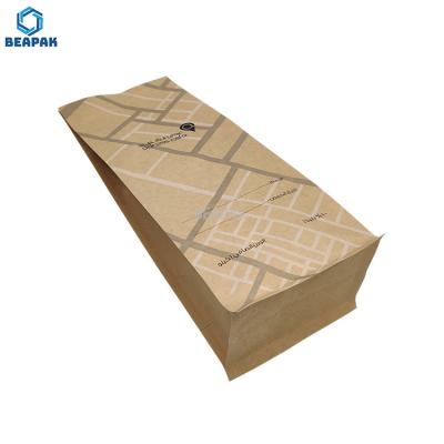China Flat Bottom Aluminum Foil 1KG Kraft Paper Coffee Bags for sale