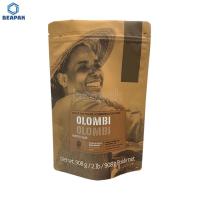 China Laminated Zipper 150 Micron Kraft Paper Coffee Bags for sale