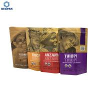China Laminated Zipper 150 Micron Kraft Paper Coffee Bags for sale